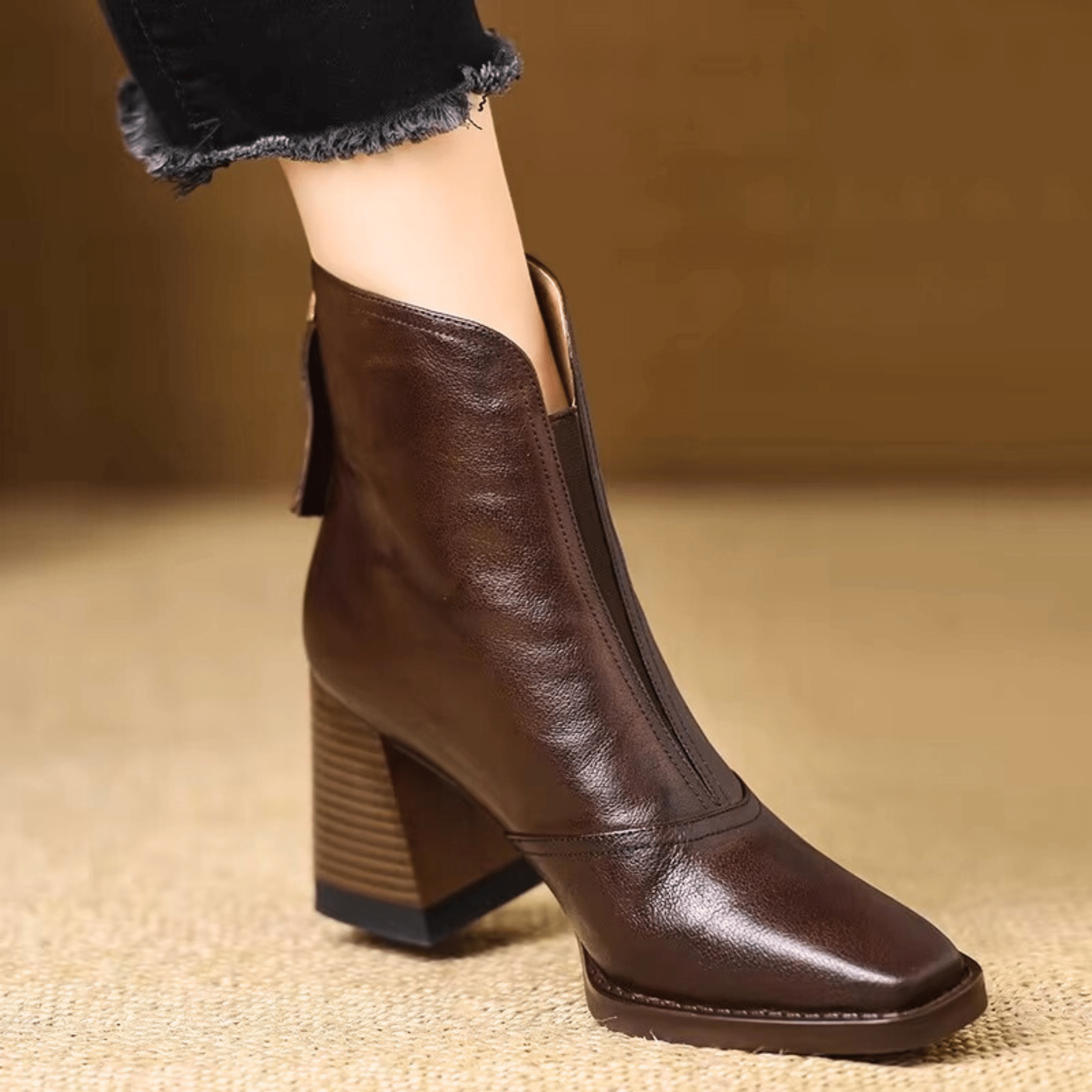 Claudia | Botines de Lujo con Tacón Medio – Adelia Voss